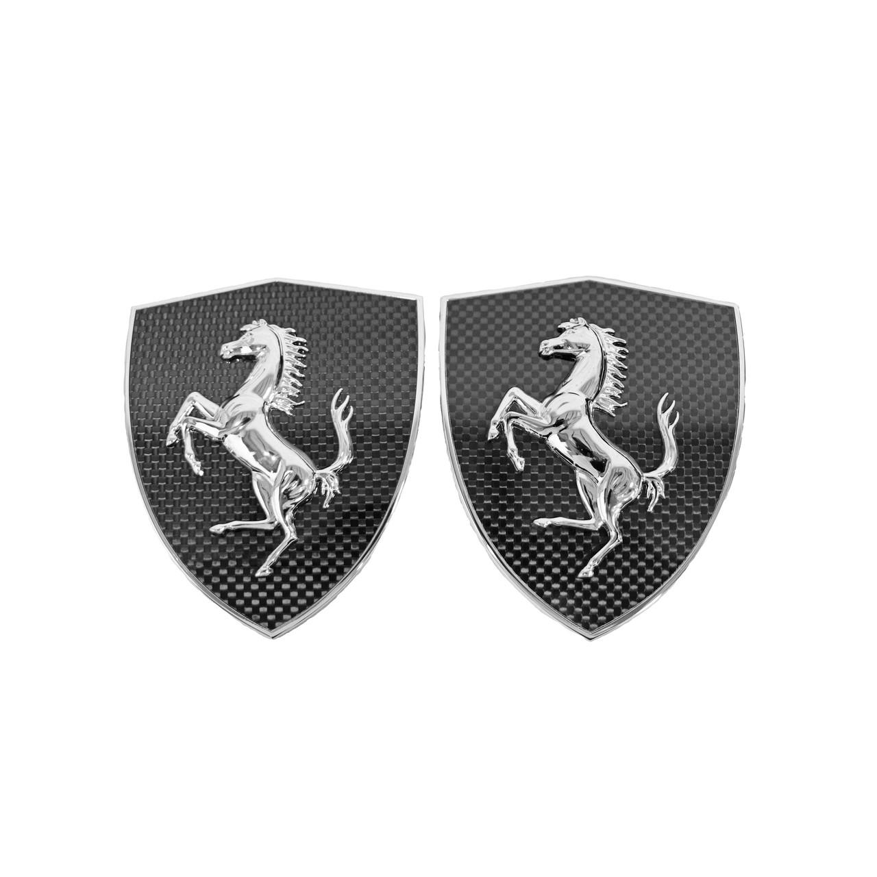 Carbon Fiber Scuderia Shields / Fender Badges - Ferrari 488 (GTB/Spide